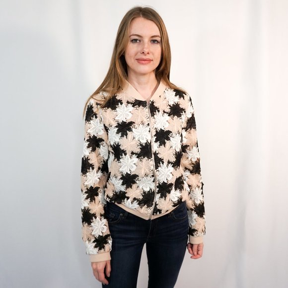 Lucy Paris | Jackets & Coats | Lucy Paris Floral Lace Bomber Jacket ...